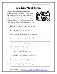 Alphabetization Worksheets